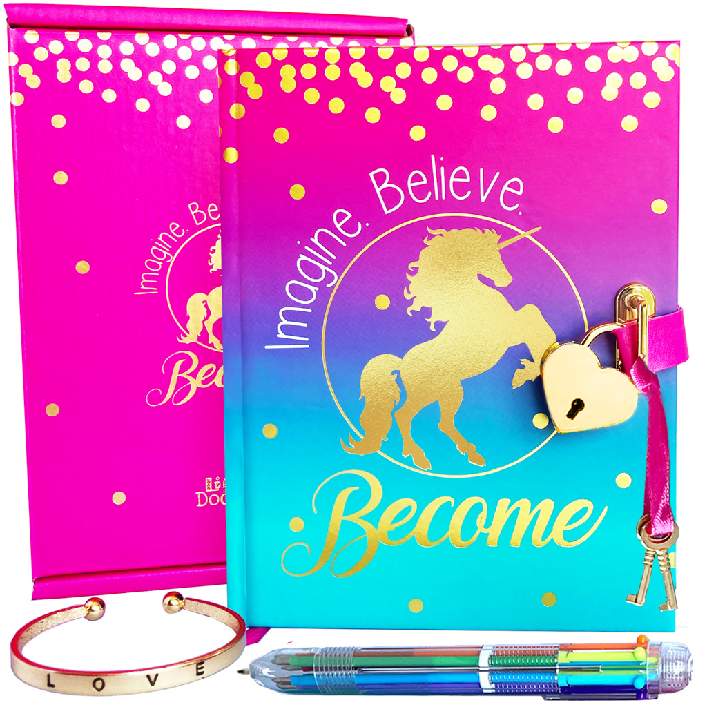 Life Is A Doodle - Locking Diaries And Journals For Girls